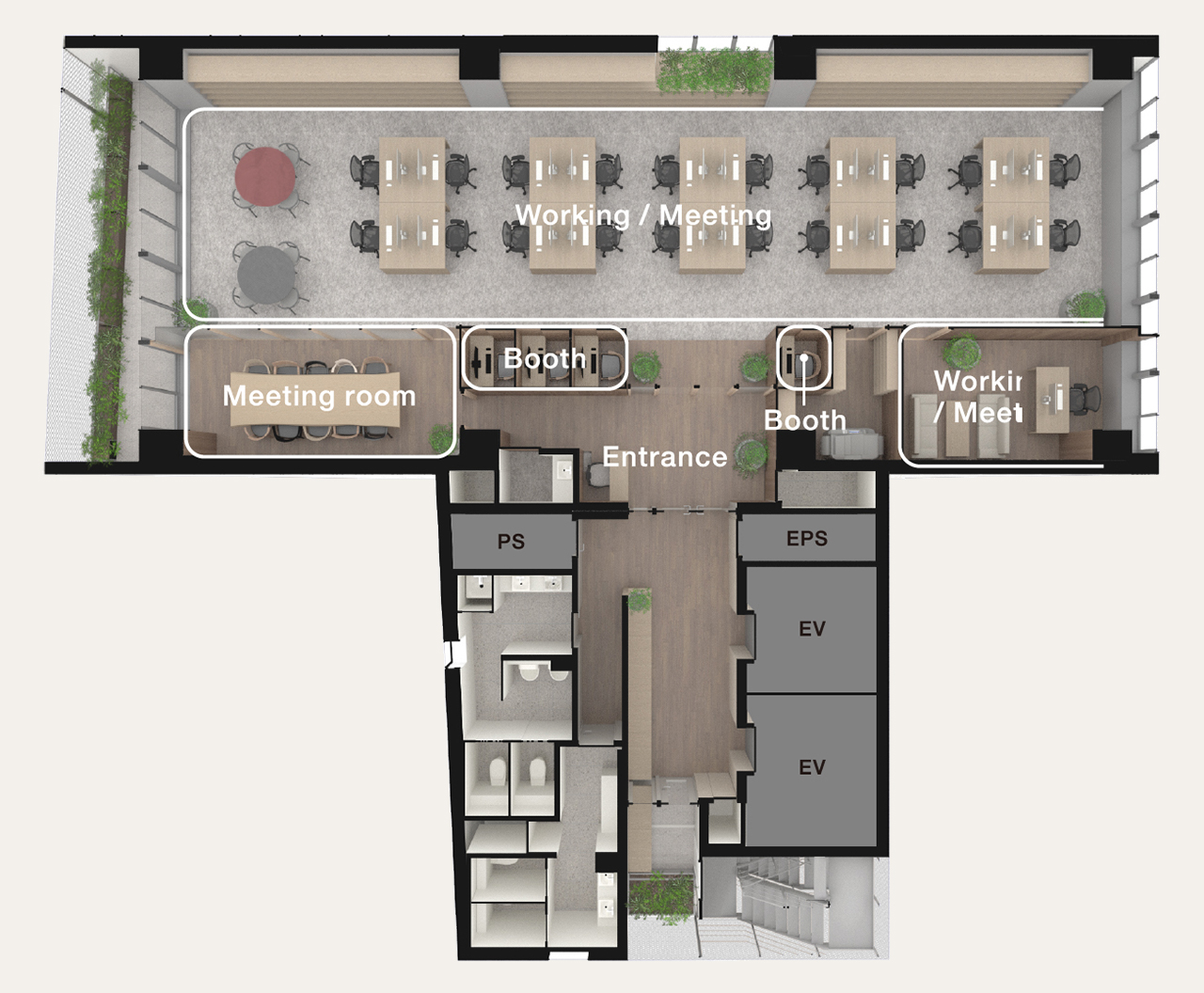 レブゾ（REVZO）のオフィスフロアプランや推奨人数、広さを解説【東京都内】 - ハイッテ by 株式会社IPPO