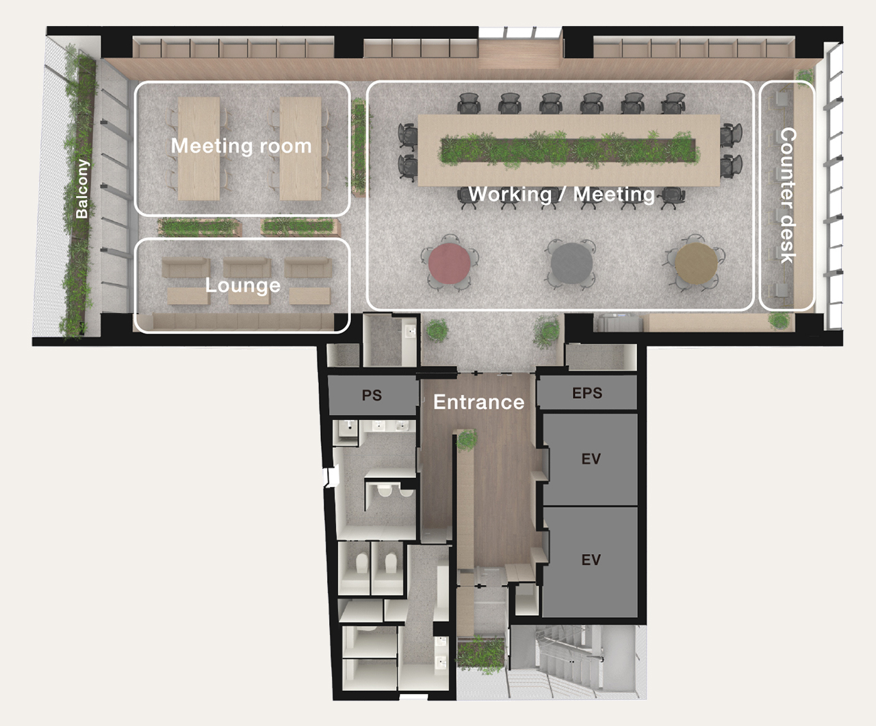 レブゾ（REVZO）のオフィスフロアプランや推奨人数、広さを解説【東京都内】 - ハイッテ by 株式会社IPPO