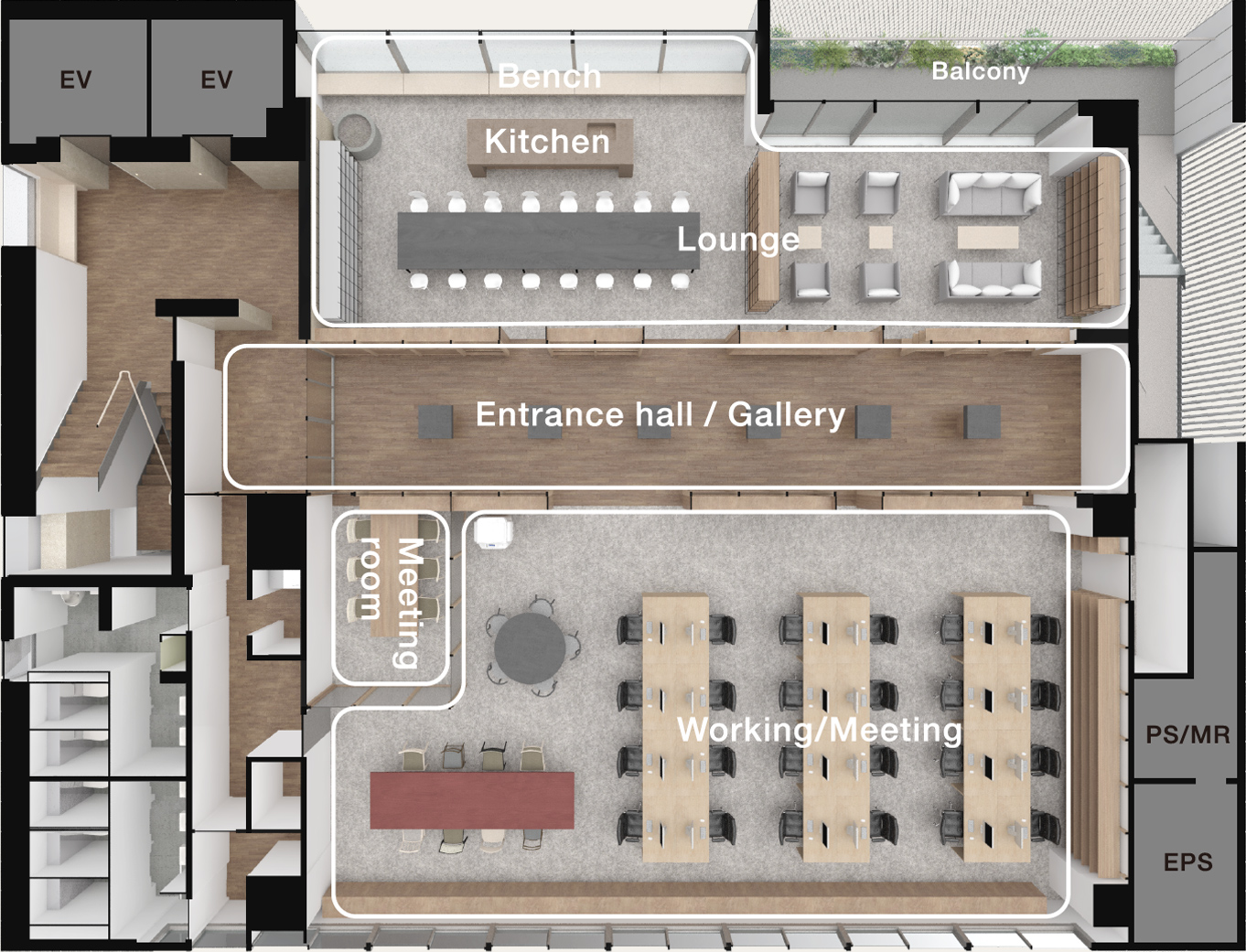 レブゾ（REVZO）のオフィスフロアプランや推奨人数、広さを解説【東京都内】 - ハイッテ by 株式会社IPPO